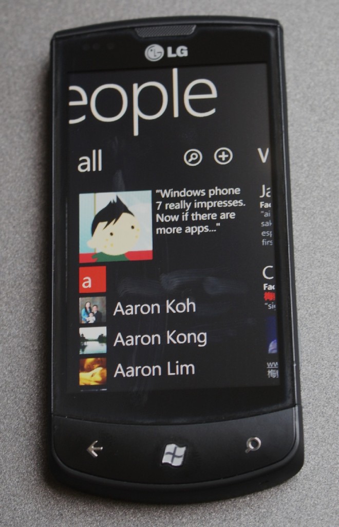 Goondu review: LG Optimus 7 and Windows Phone 7 - Techgoondu Techgoondu