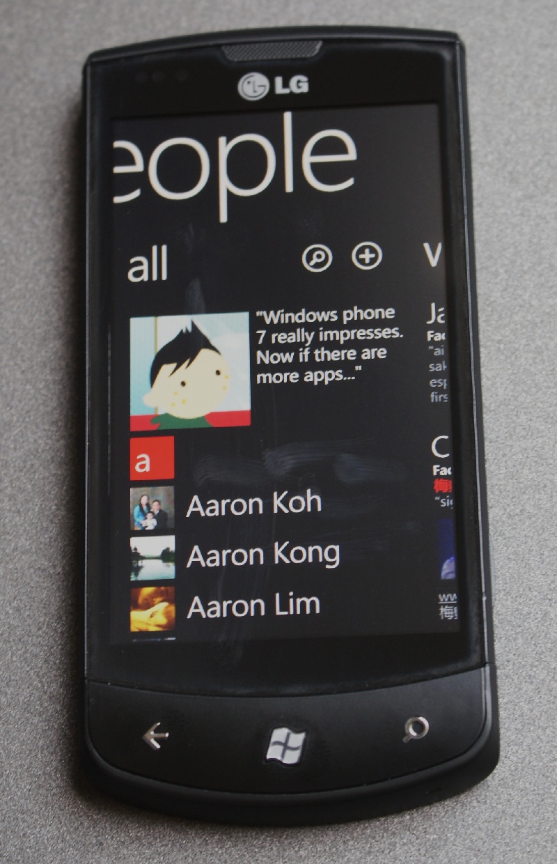 Goondu review: LG Optimus 7 and Windows Phone 7 - Techgoondu Techgoondu